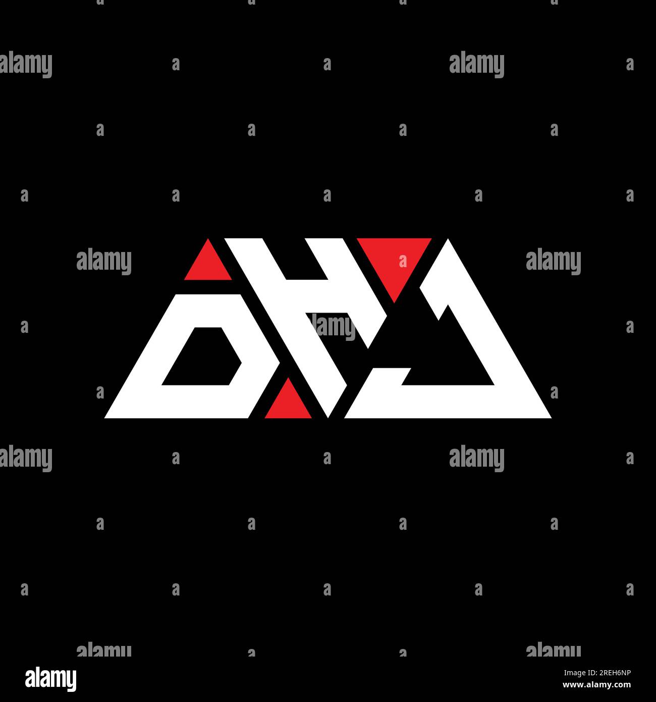DHJ triangle letter logo design with triangle shape. DHJ triangle logo ...