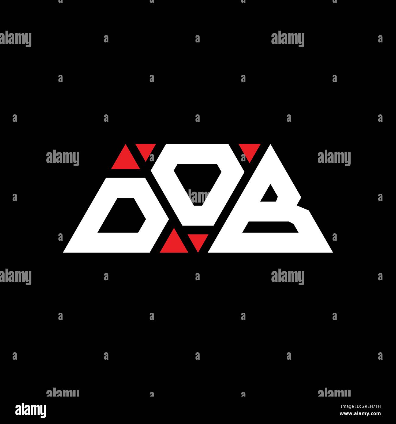 DOB triangle letter logo design with triangle shape. DOB triangle logo ...
