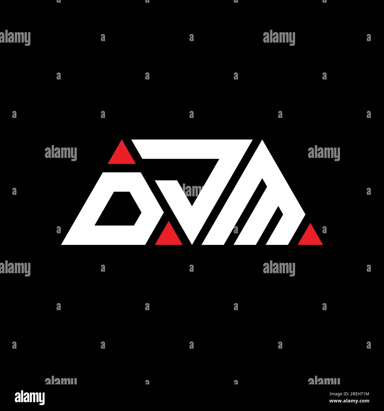 DJM triangle letter logo design with triangle shape. DJM triangle logo ...