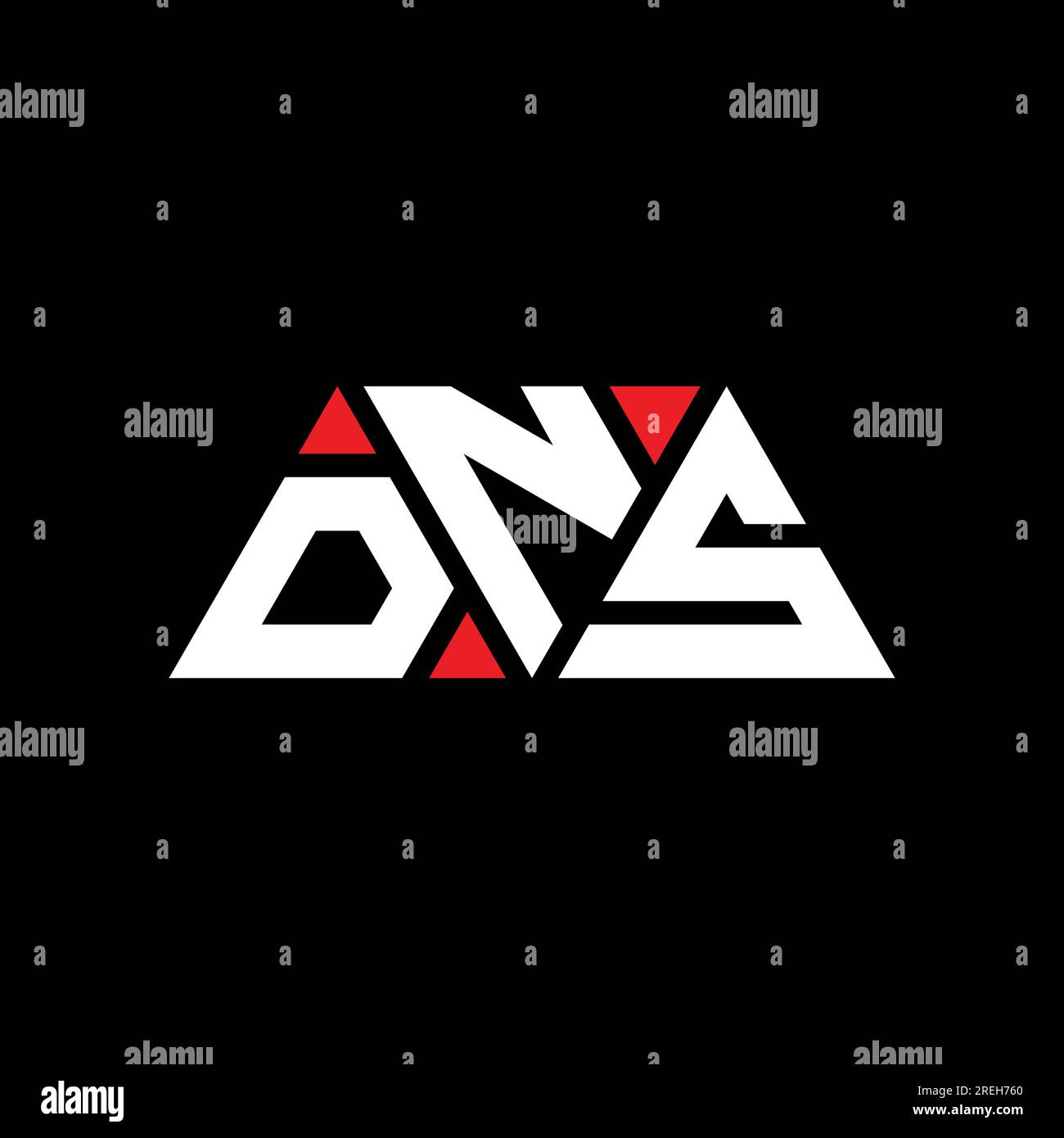 DNS triangle letter logo design with triangle shape. DNS triangle logo ...