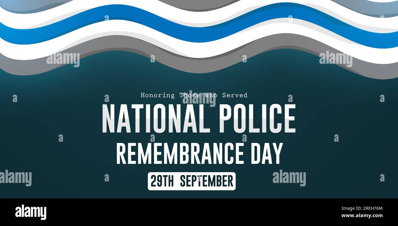 National Police Remembrance Day is September 29. Waving flag with Blue ...