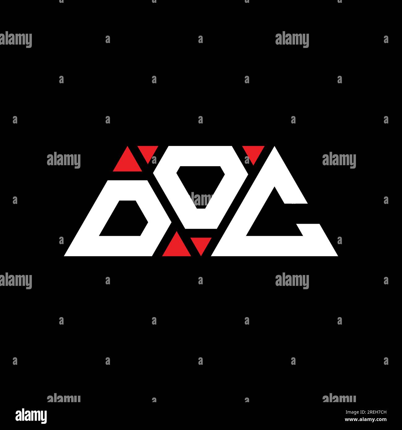 DOC triangle letter logo design with triangle shape. DOC triangle logo ...