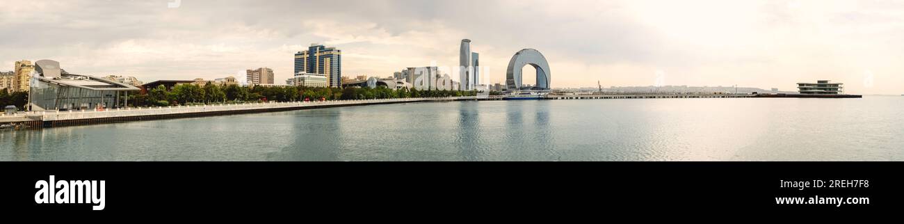Baku, Azerbaijan - June 28, 2023: A panoramic view of Crescent Hotel ...