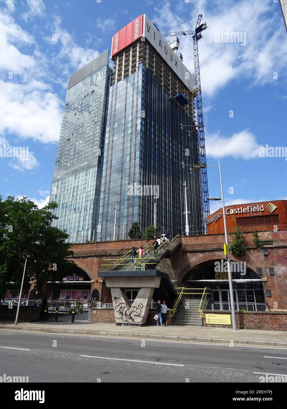 Deansgate Castlefield Metrolink tram station, Manchester City centre ...