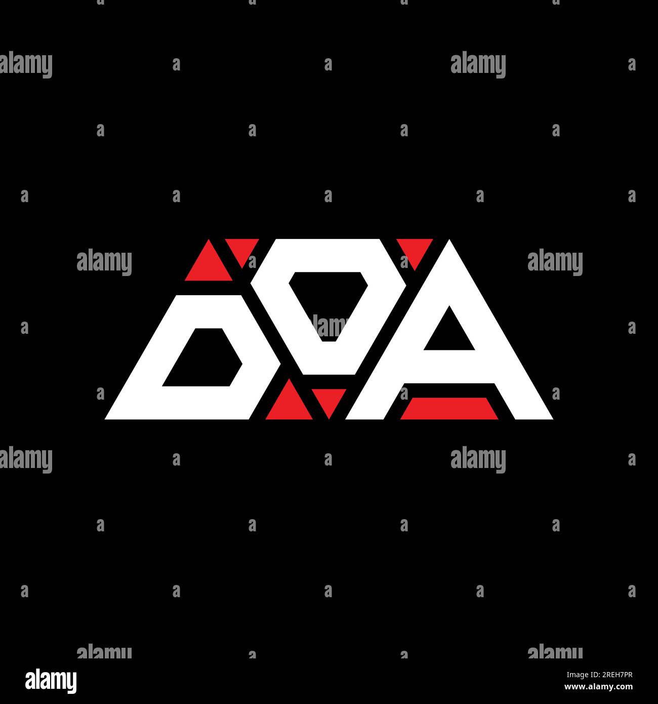 DOA triangle letter logo design with triangle shape. DOA triangle logo ...