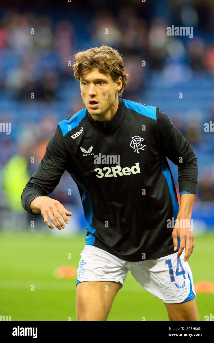 SAM LAMMERS, who plays as a forward with Rangers FC, training at Ibrox ...