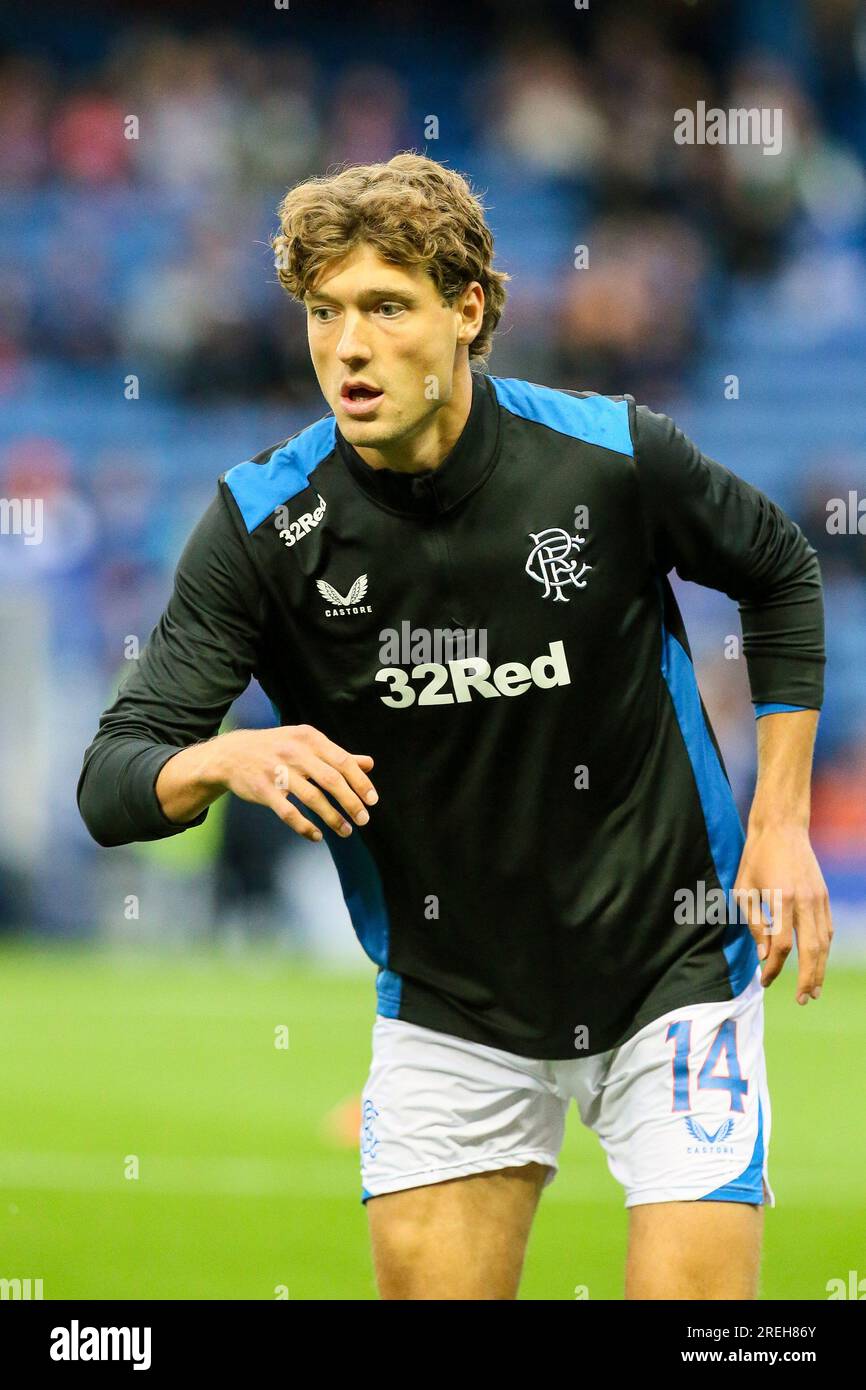 SAM LAMMERS, who plays as a forward with Rangers FC, training at Ibrox ...