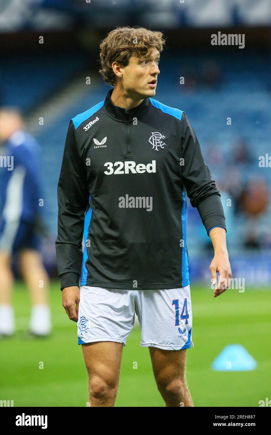 SAM LAMMERS, who plays as a forward with Rangers FC, training at Ibrox ...