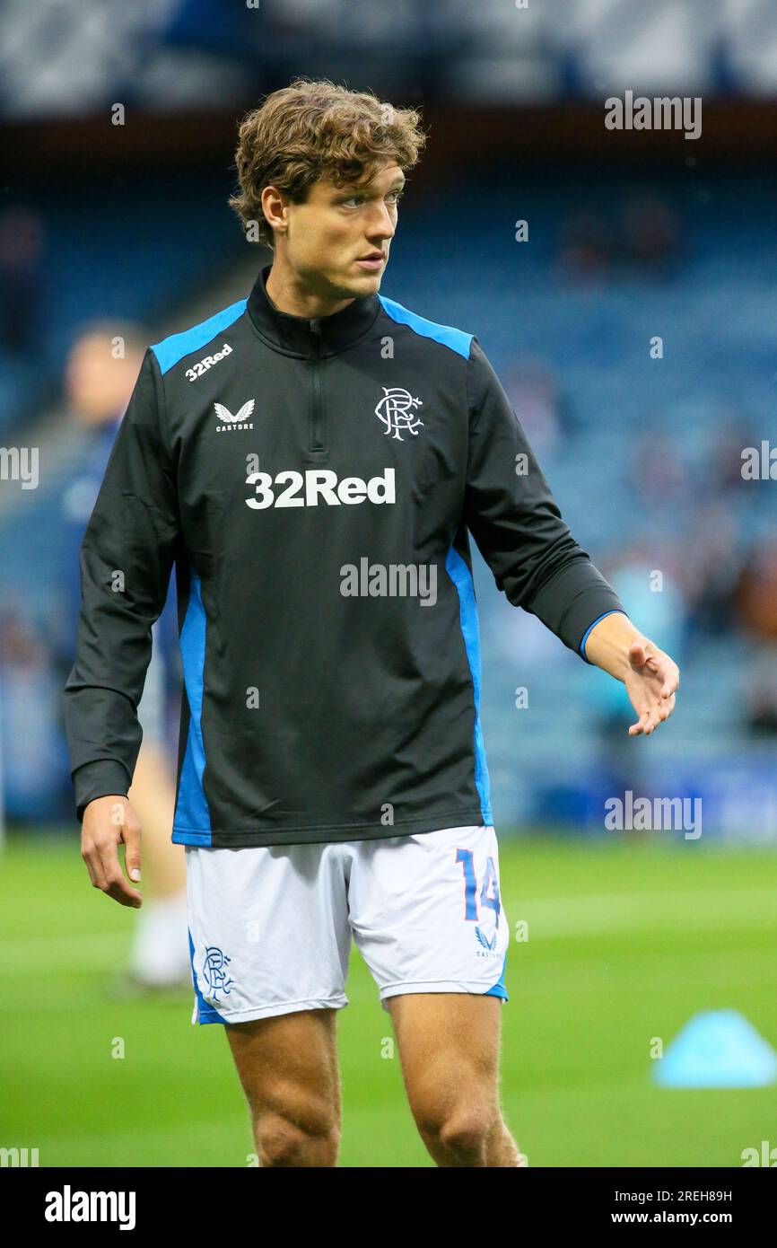 SAM LAMMERS, who plays as a forward with Rangers FC, training at Ibrox ...