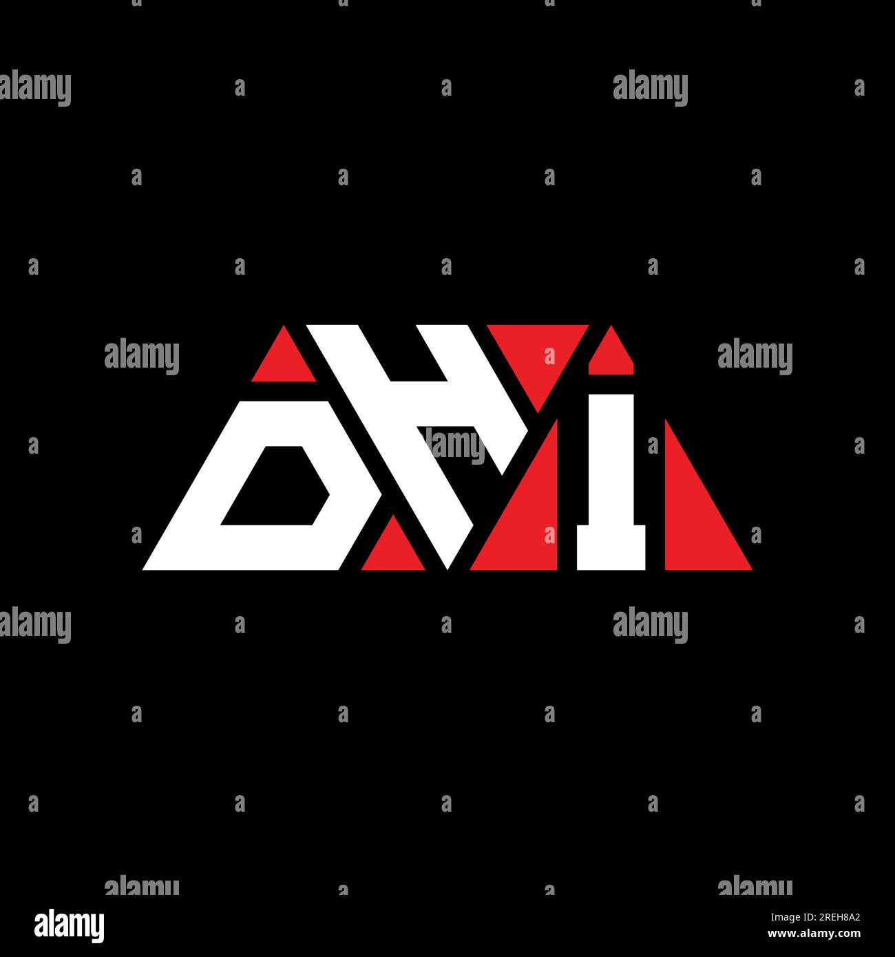 DHI triangle letter logo design with triangle shape. DHI triangle logo ...