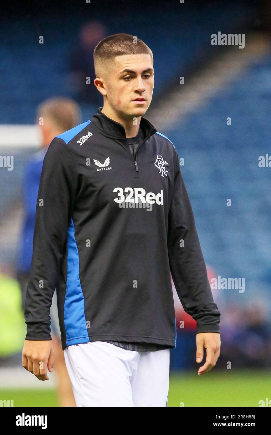 Bailey Rice who plays with Rangers FC, training at Ibrox stadium ...