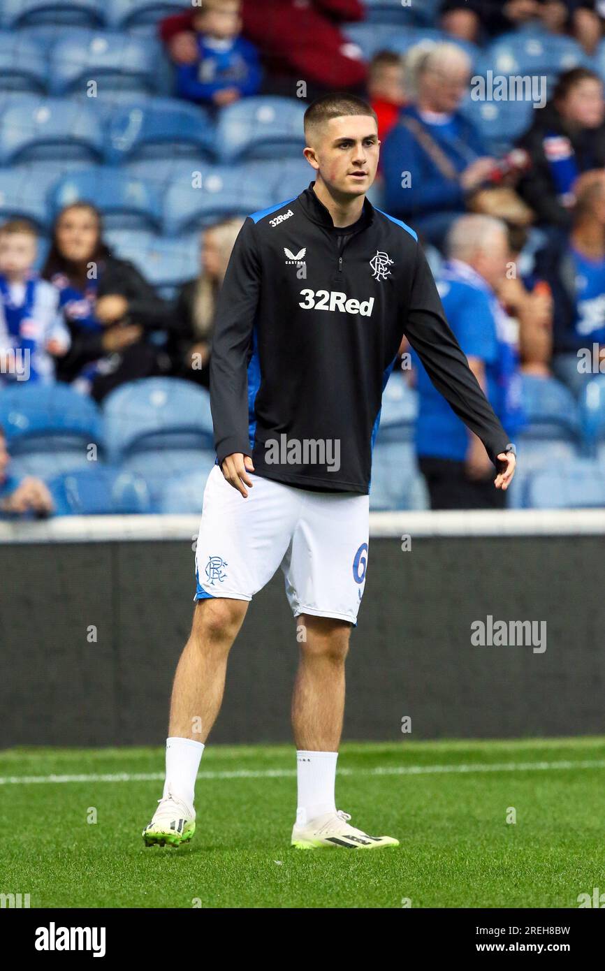 Bailey Rice who plays with Rangers FC, training at Ibrox stadium ...