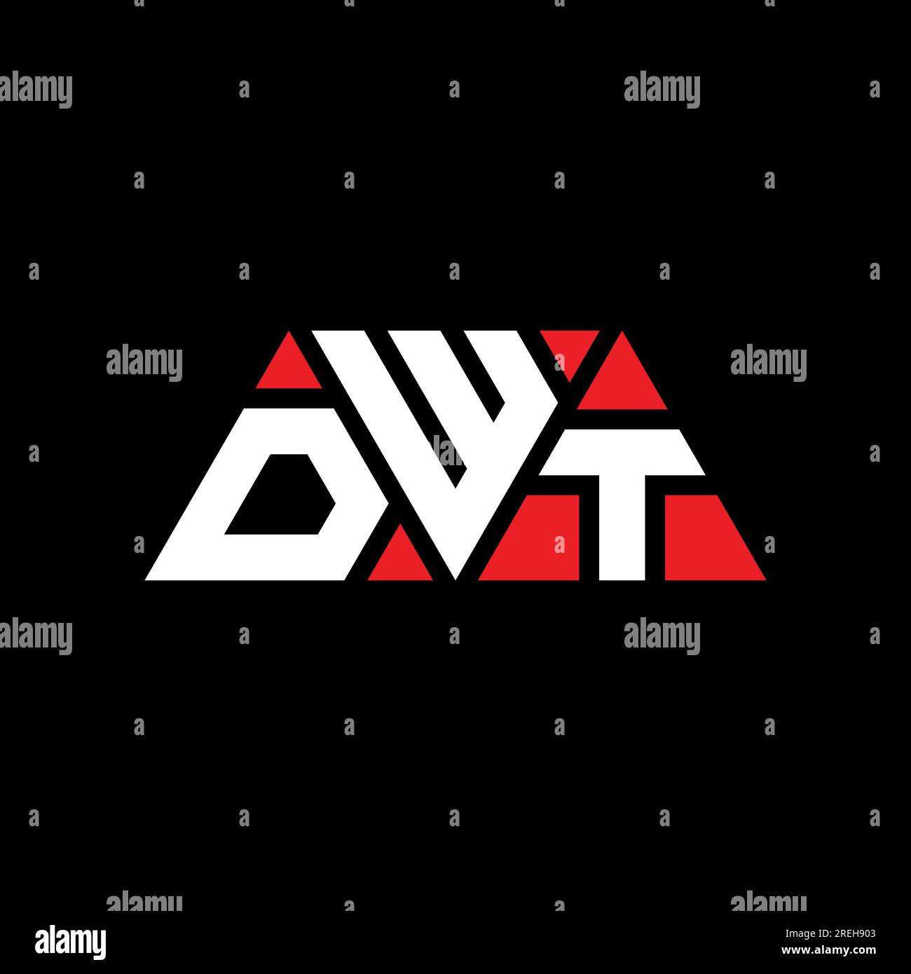 DWT triangle letter logo design with triangle shape. DWT triangle logo ...