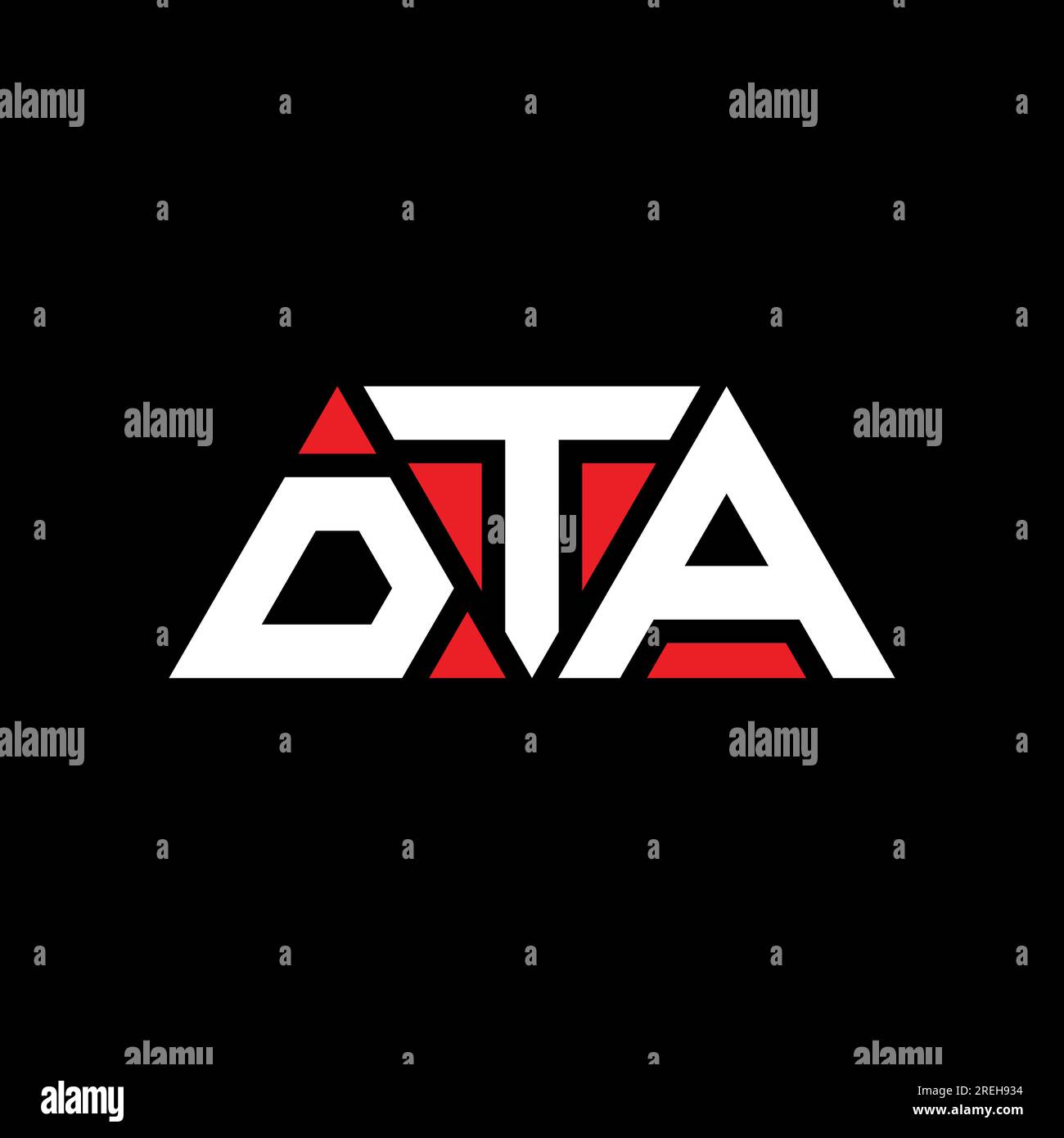 DTA triangle letter logo design with triangle shape. DTA triangle logo ...