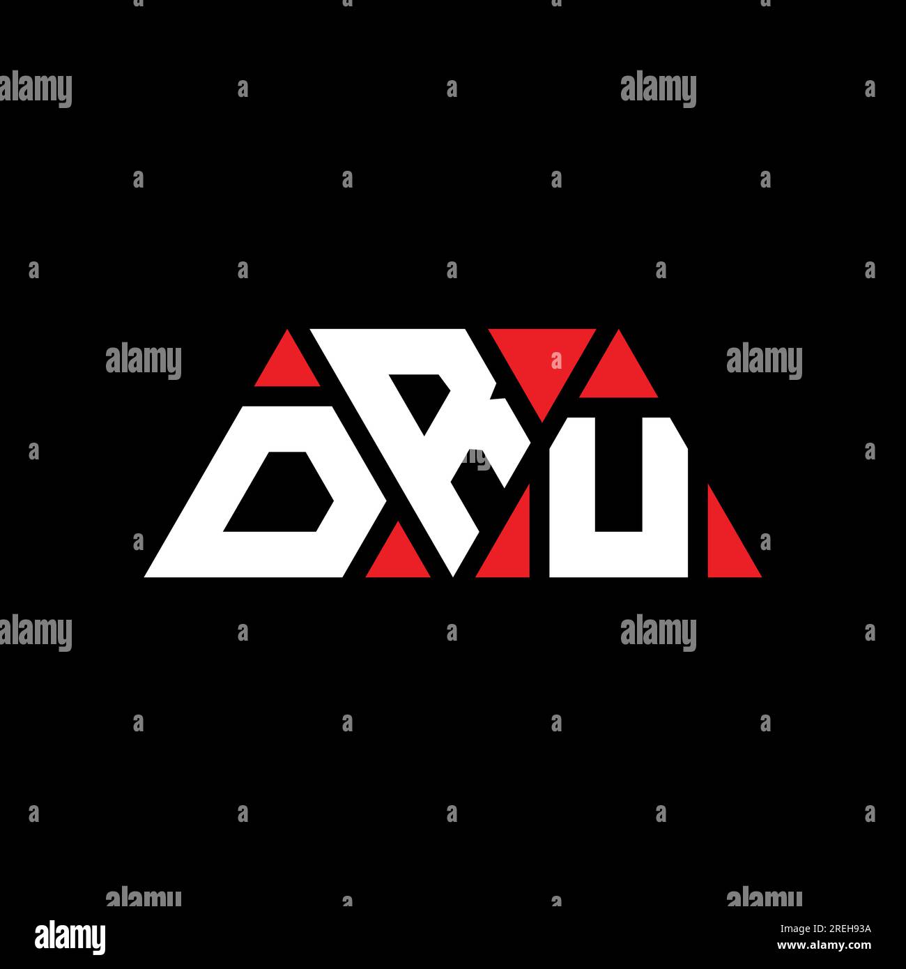 DRU triangle letter logo design with triangle shape. DRU triangle logo ...