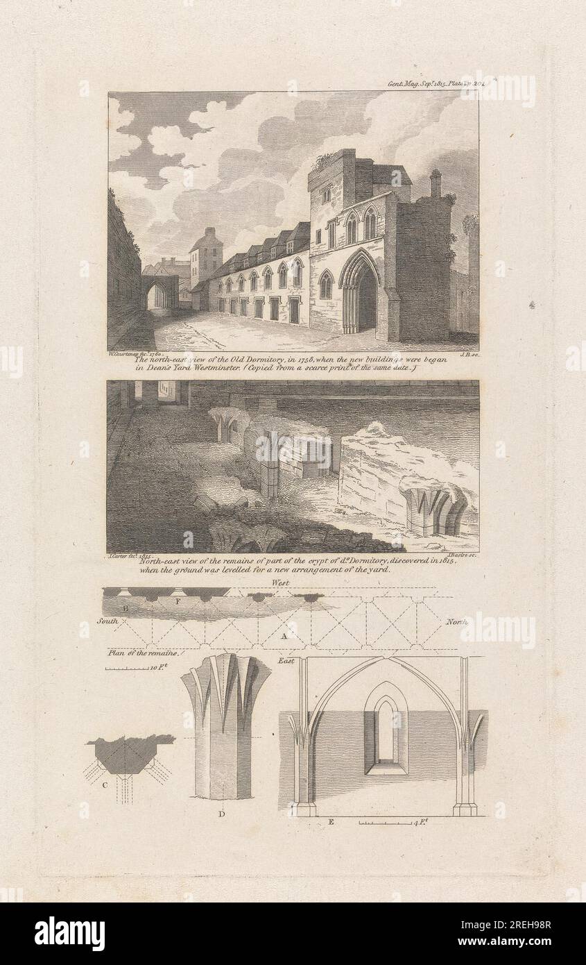 The North-East View of the Old Dormitory, in 1758; North-East View of ...
