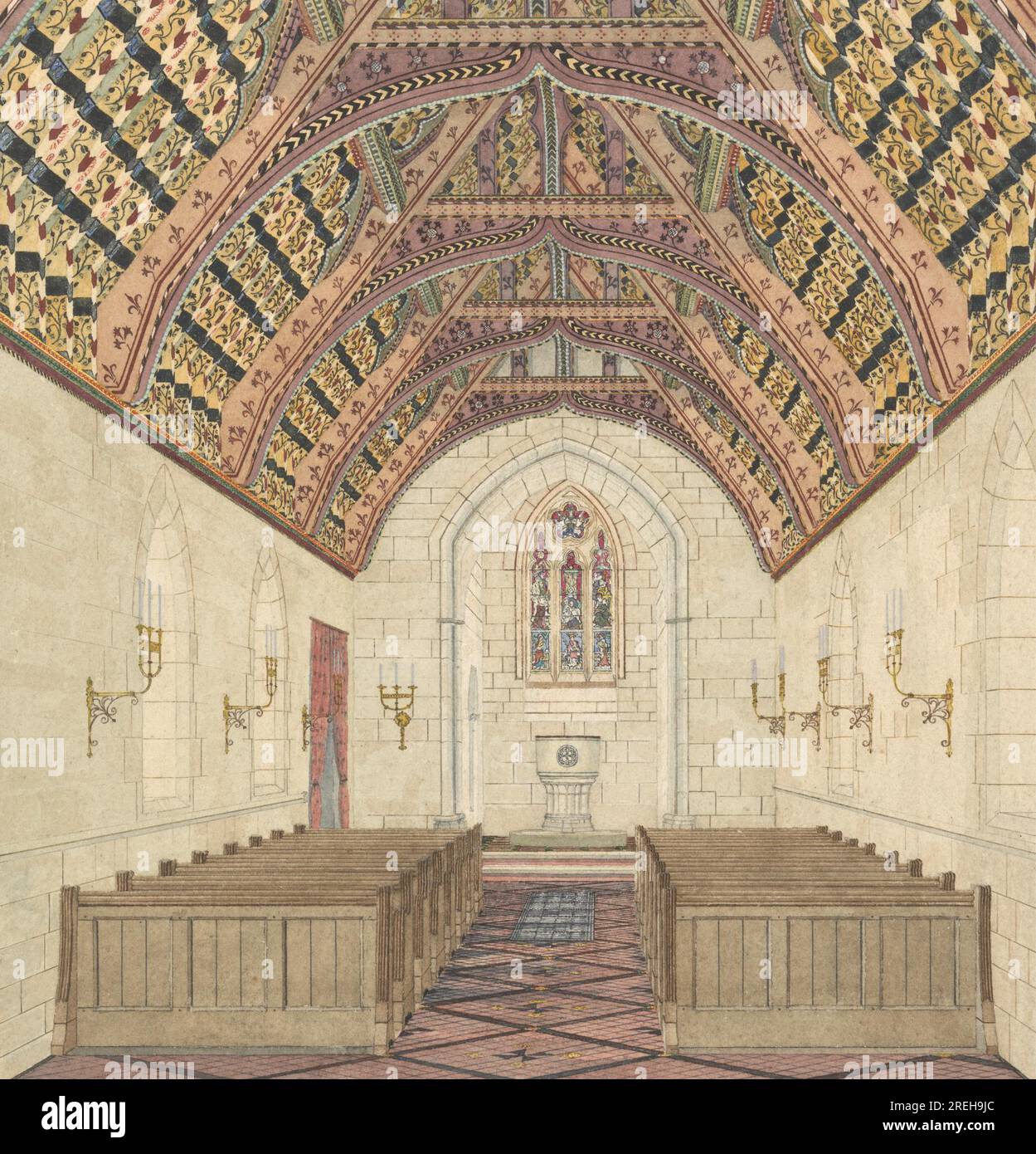 Perspective for a Church Interior by George Edmund Street Stock Photo ...