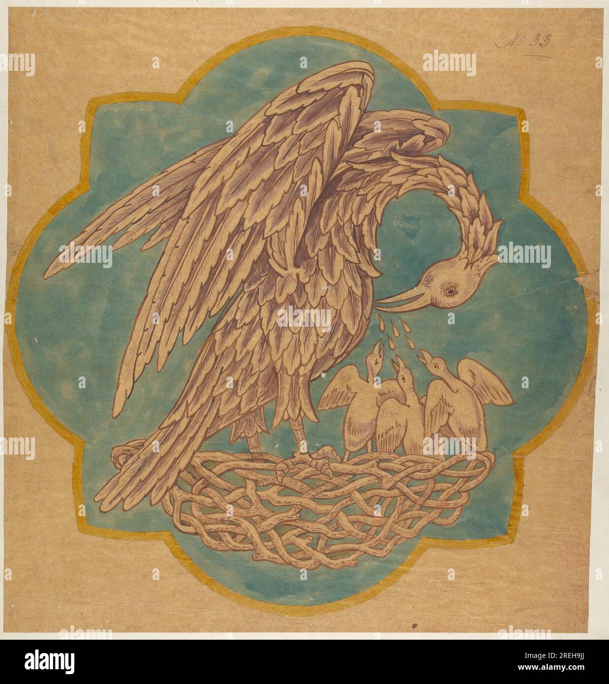 Drawing for Cope Decoration or Painted Wall by George Edmund Street ...