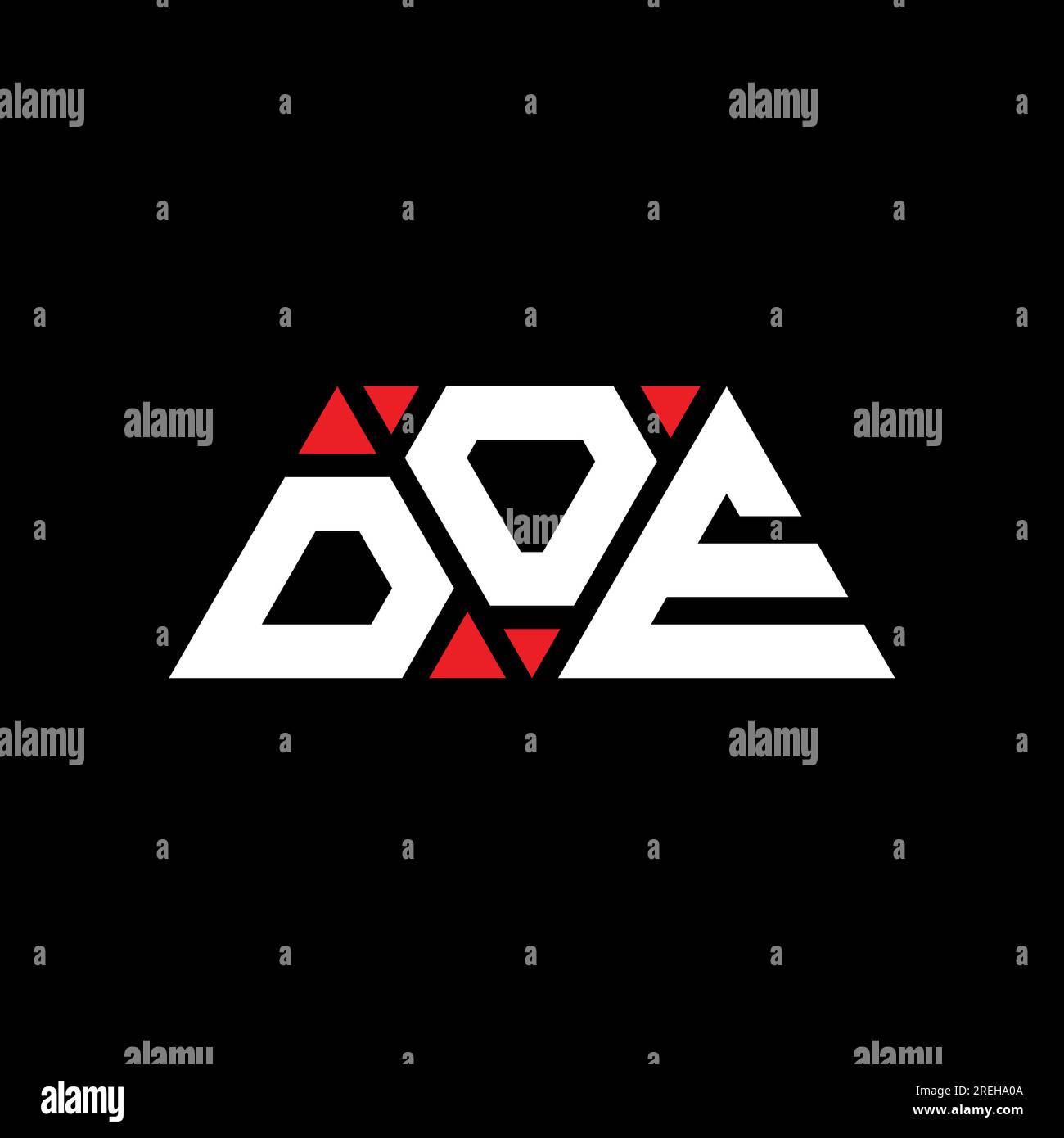 DOE triangle letter logo design with triangle shape. DOE triangle logo ...