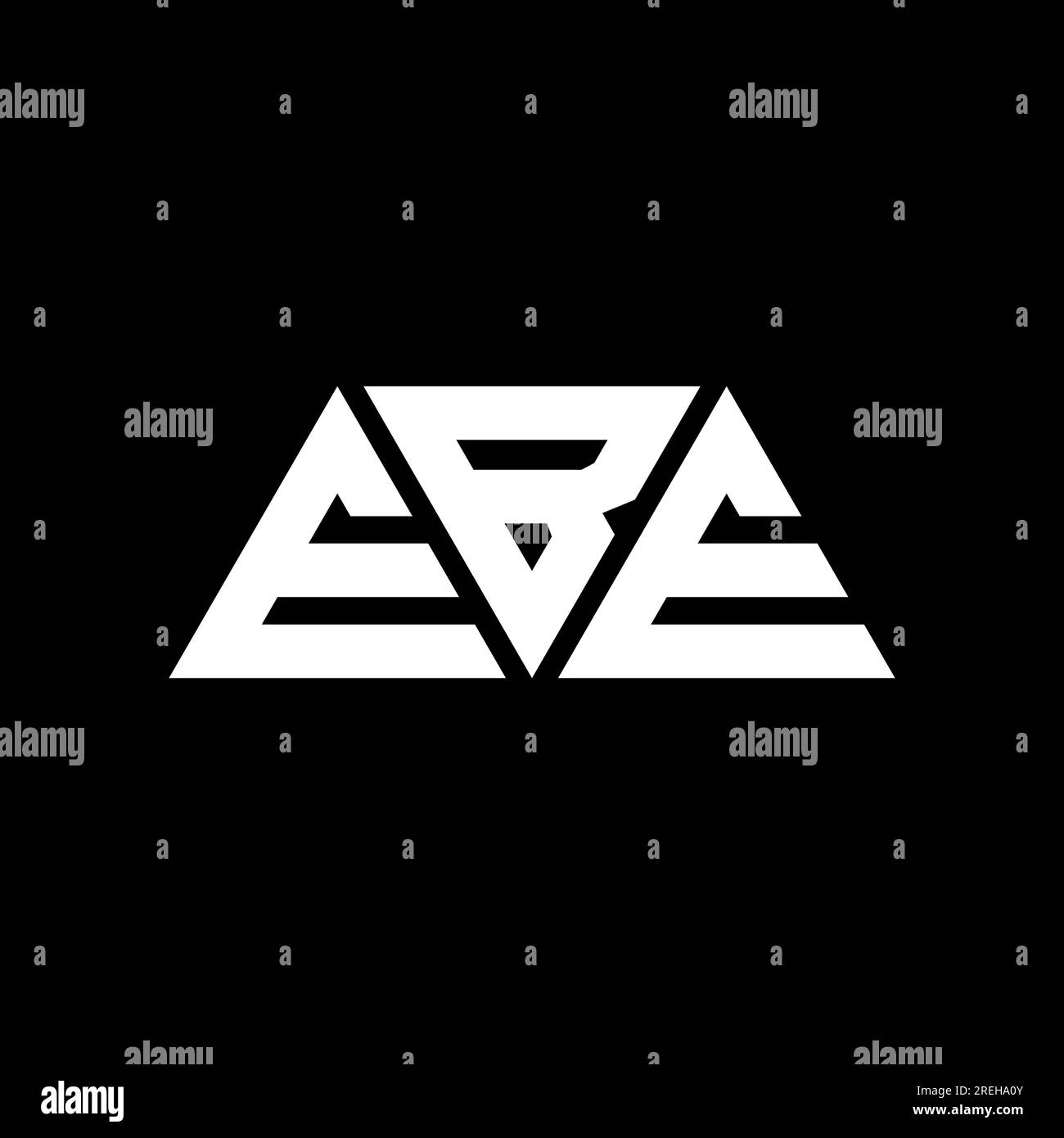 EBE triangle letter logo design with triangle shape. EBE triangle logo ...
