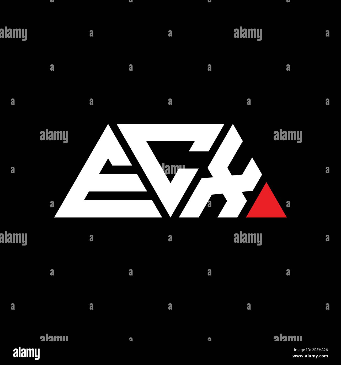 ECX triangle letter logo design with triangle shape. ECX triangle logo ...