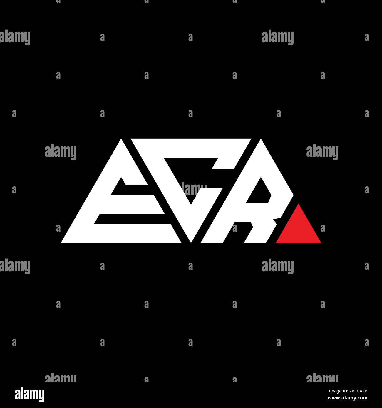 ECR triangle letter logo design with triangle shape. ECR triangle logo ...