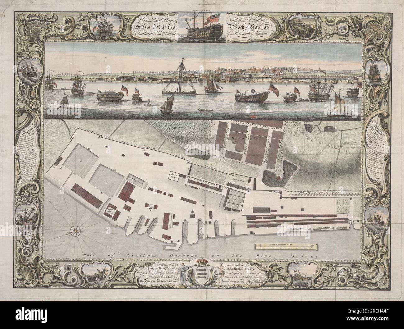 At Chatham with Village of Brompton adjacent 1755 by Pierre-Charles ...