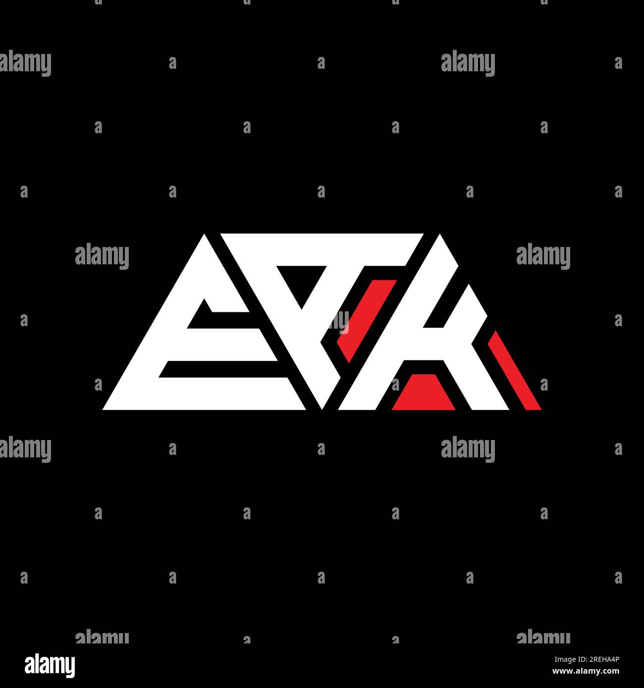 EAK triangle letter logo design with triangle shape. EAK triangle logo ...