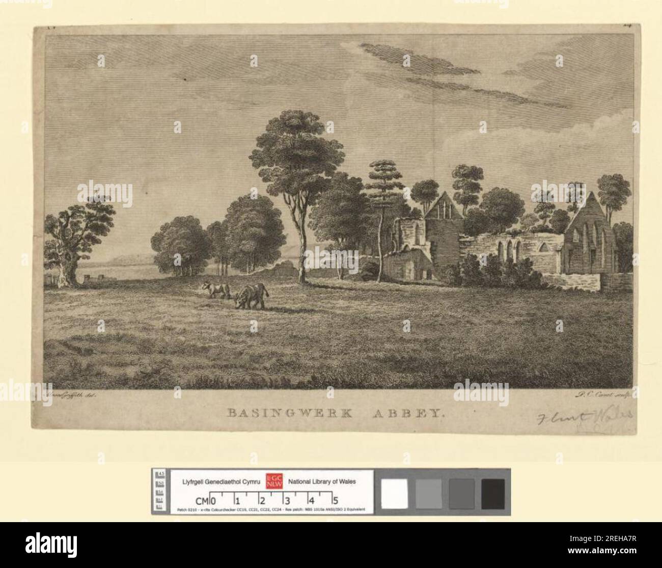 Basingwerk Abbey 176-? by Pierre-Charles Canot Stock Photo - Alamy