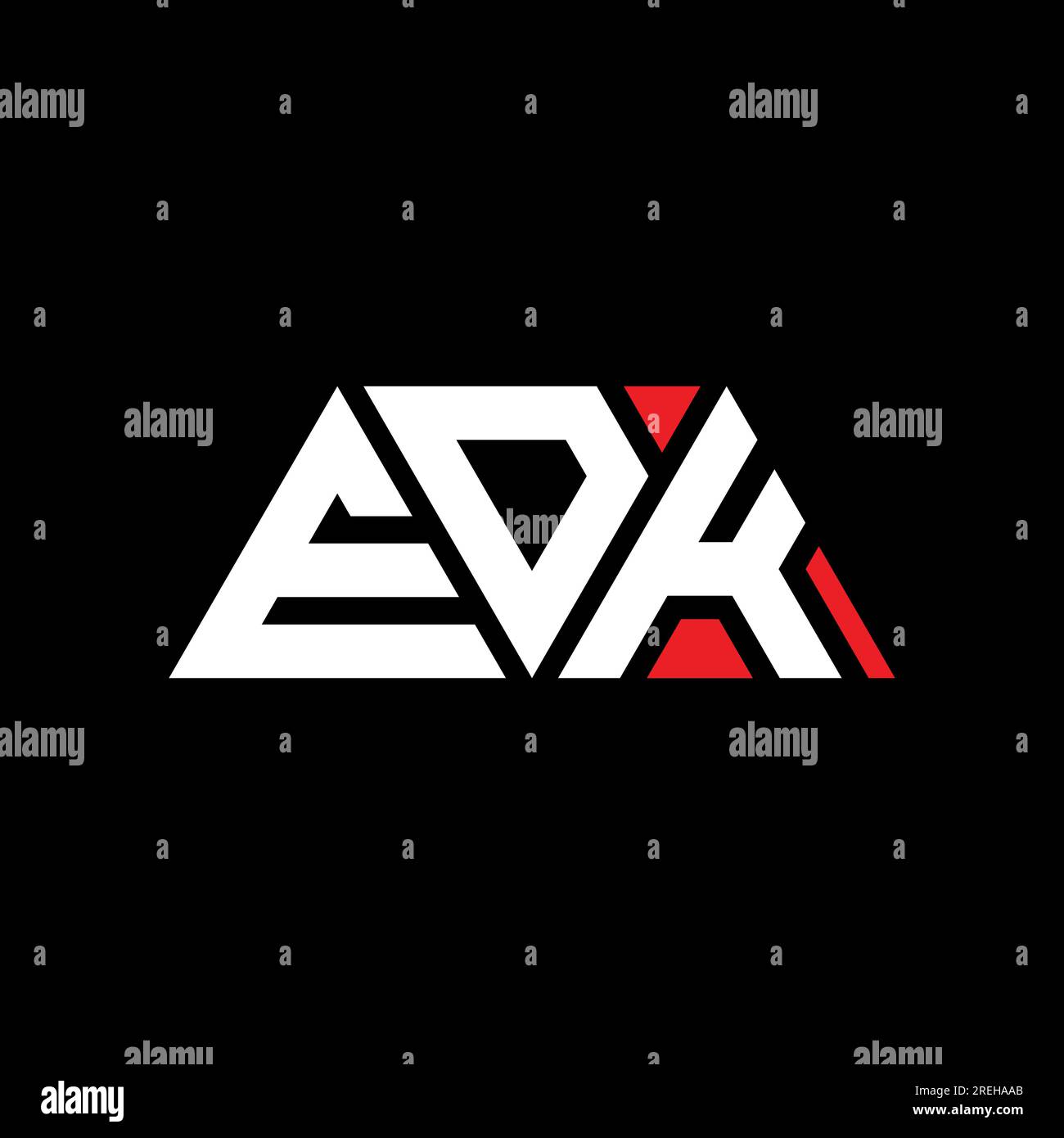 EDK triangle letter logo design with triangle shape. EDK triangle logo ...