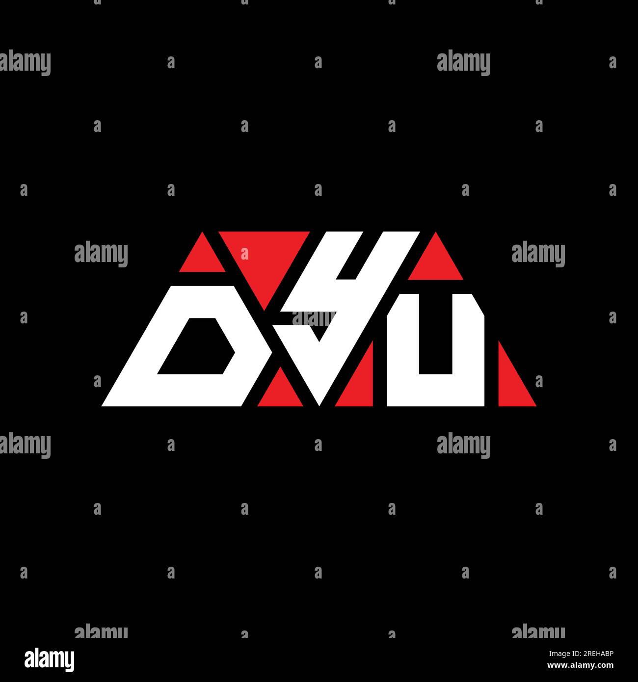 DYU triangle letter logo design with triangle shape. DYU triangle logo ...