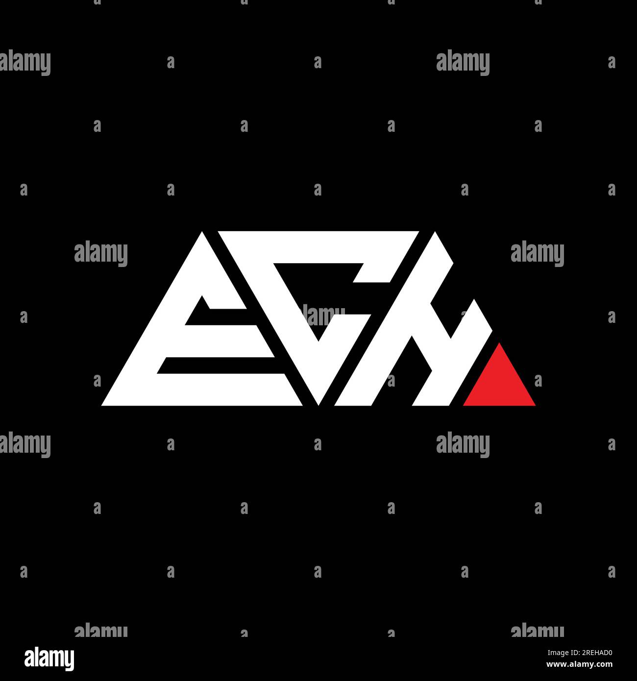 ECH triangle letter logo design with triangle shape. ECH triangle logo ...