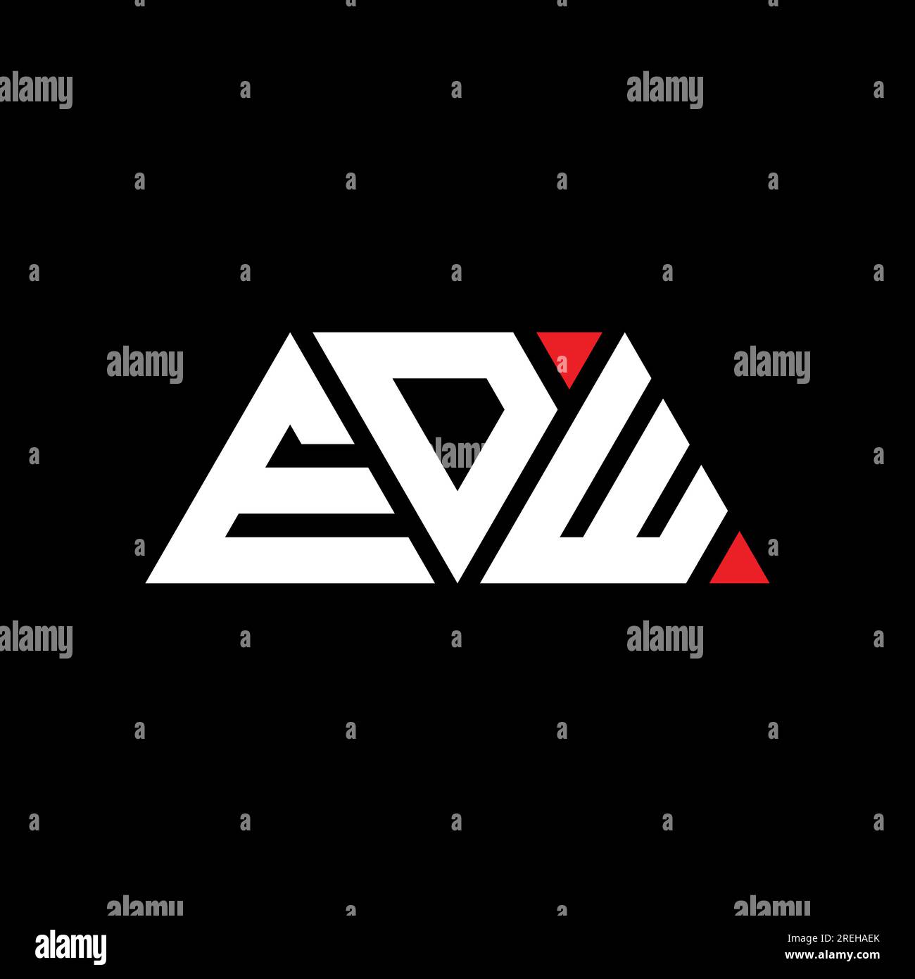 EDW triangle letter logo design with triangle shape. EDW triangle logo ...