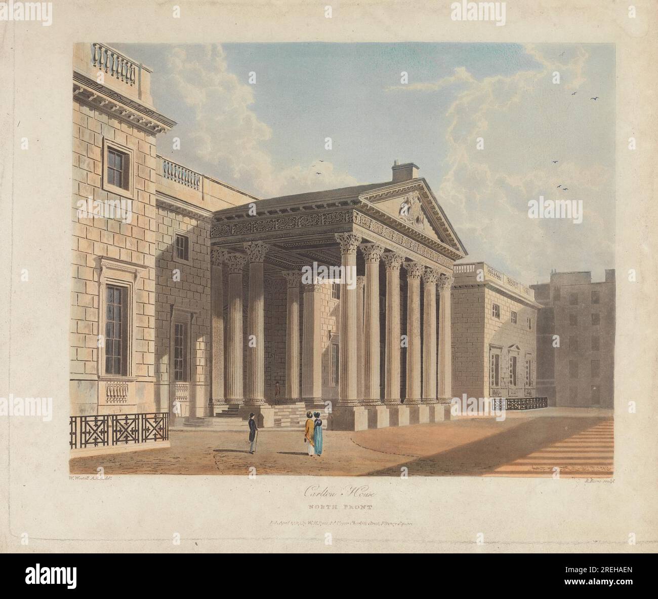 Carlton House, North Front 1819 by Richard Gilson Reeve Stock Photo - Alamy