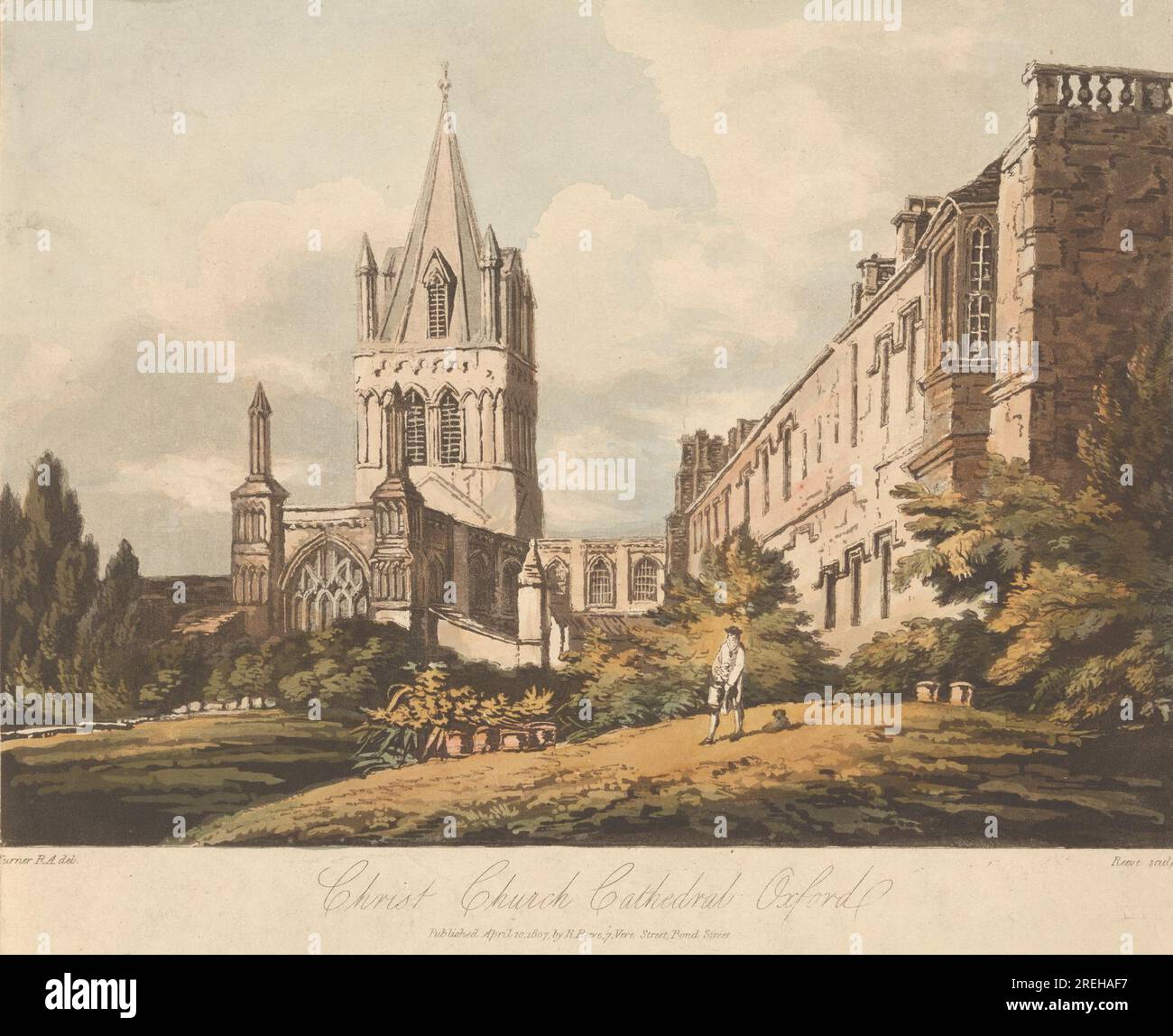 Christ Church Cathedral, Oxford 1807 by Richard Gilson Reeve Stock ...