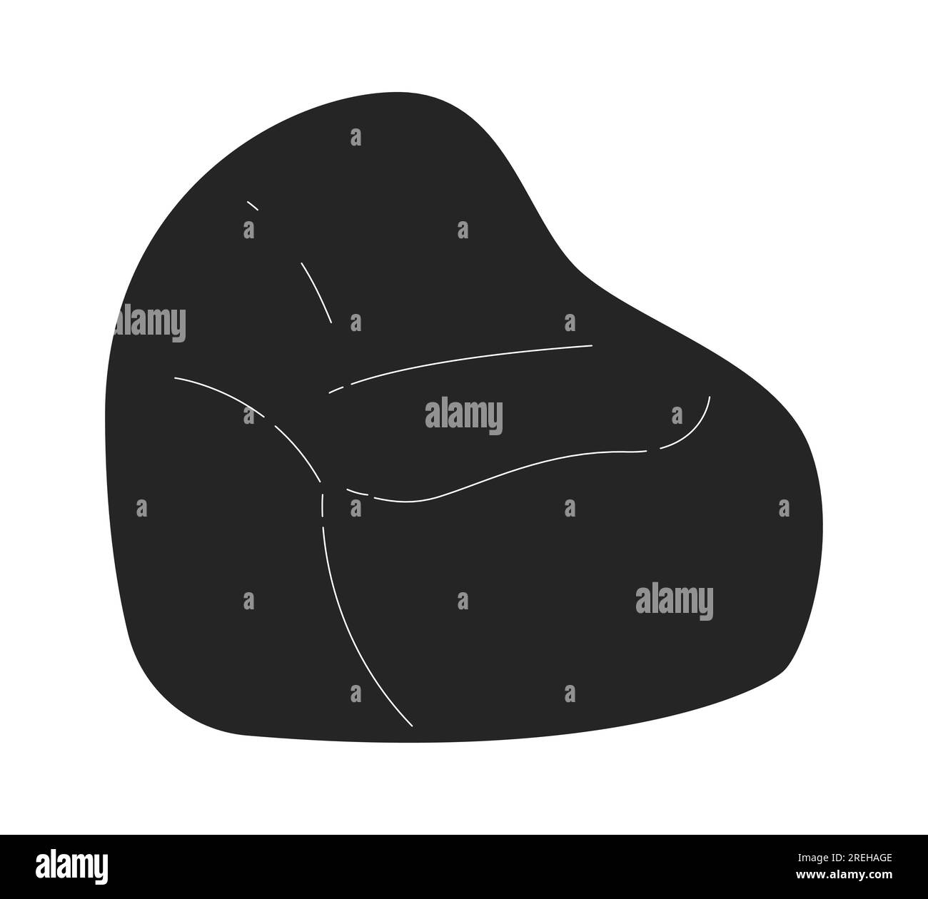 Bean Bag Chair Flat Monochrome Isolated Vector Object Stock Vector Image And Art Alamy