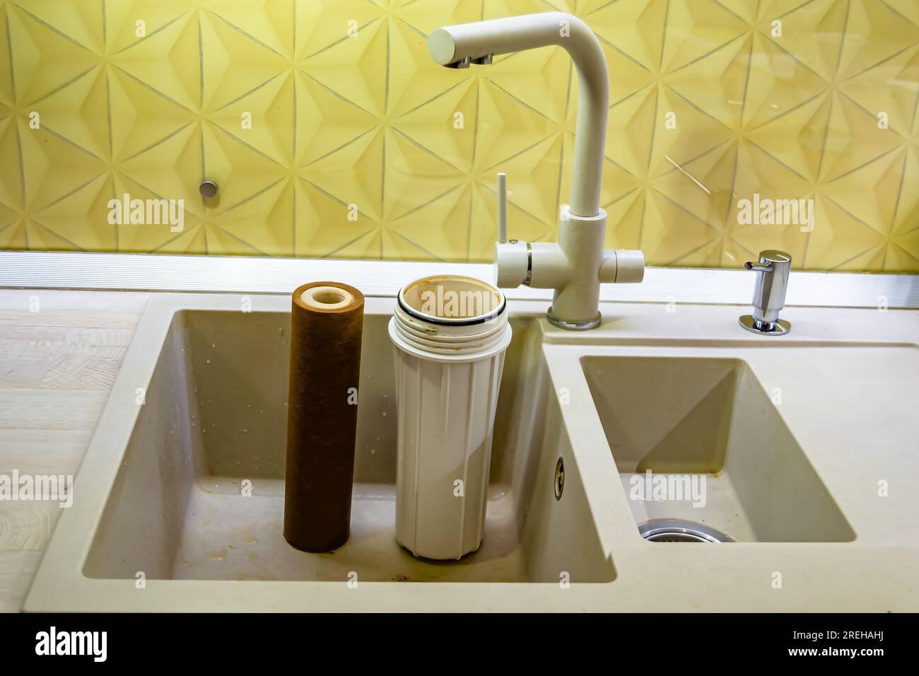 Photography to theme water filter cartridge for home on background ...