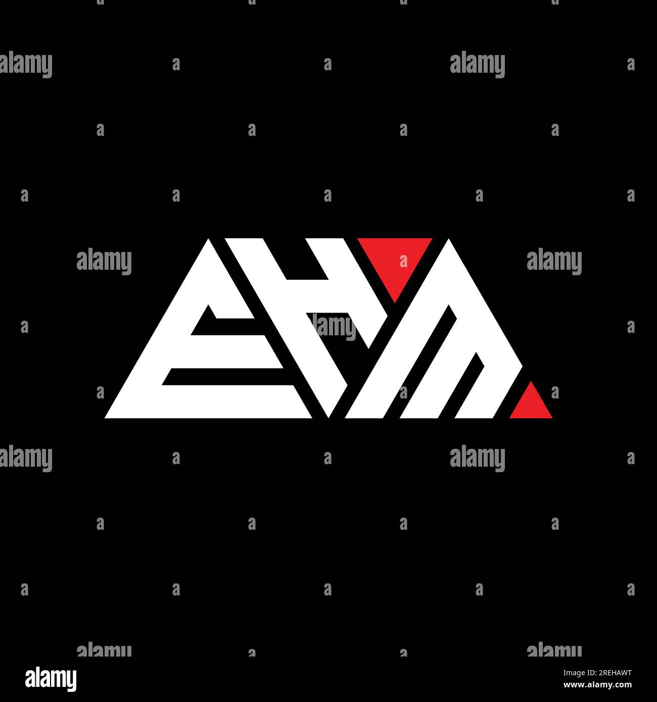 EHM triangle letter logo design with triangle shape. EHM triangle logo ...