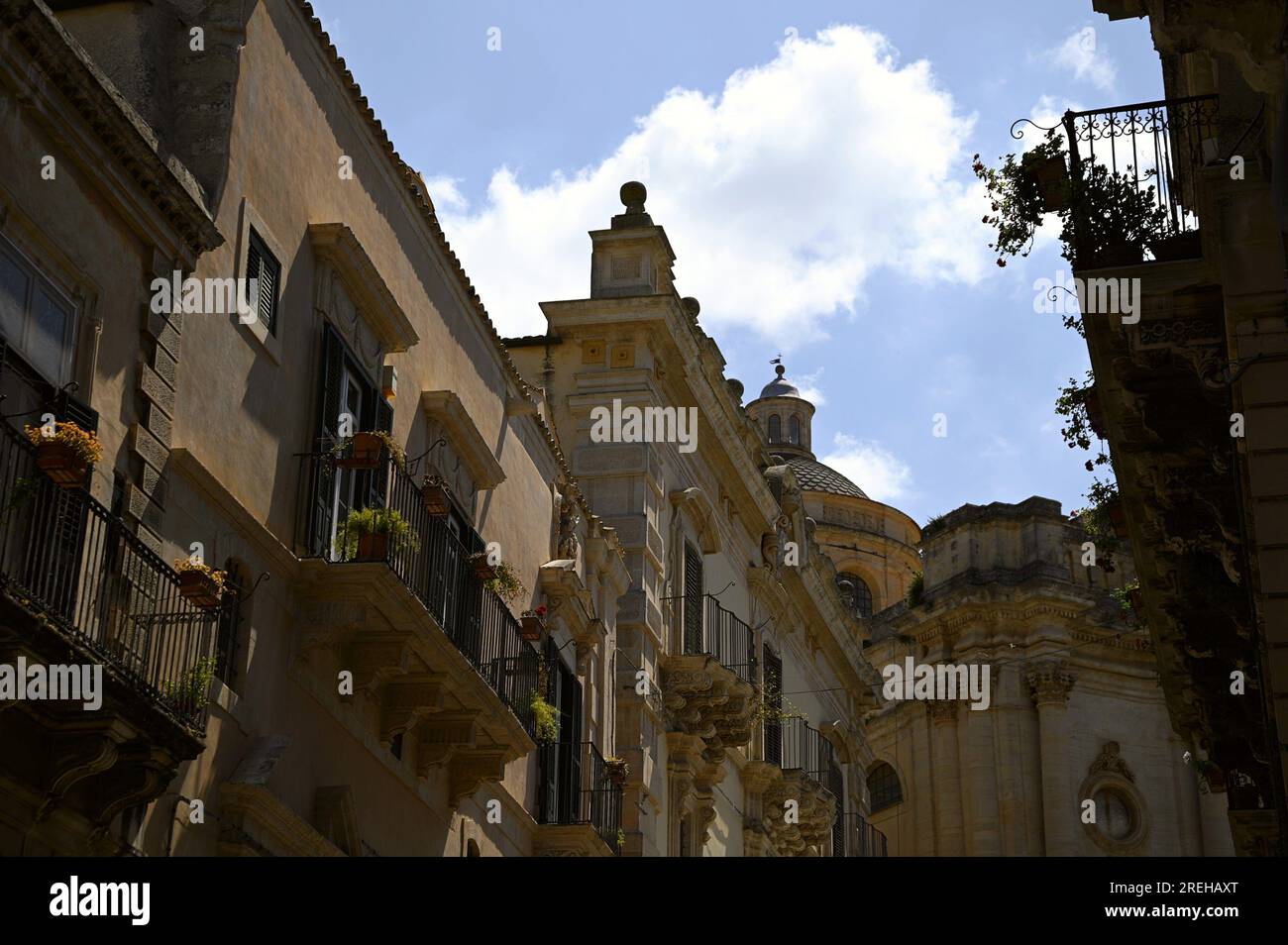 Baroque style architecture in Modica Alta, Ragusa Sicily, Italy Stock ...