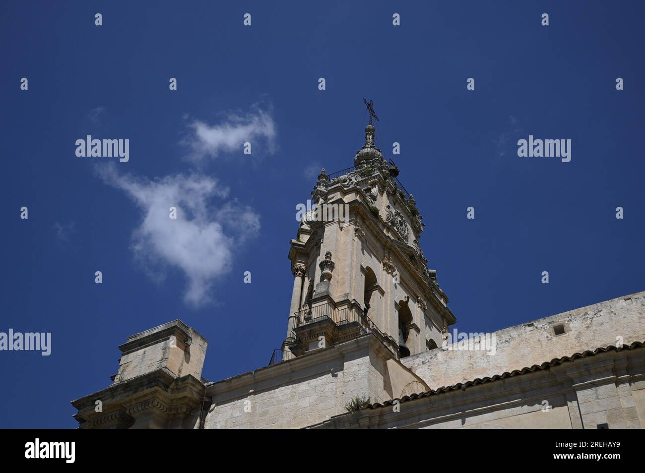 Scenic bell tower view of the Sicilian Baroque style Duomo di San ...
