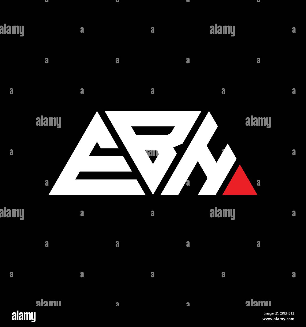 EBH triangle letter logo design with triangle shape. EBH triangle logo ...