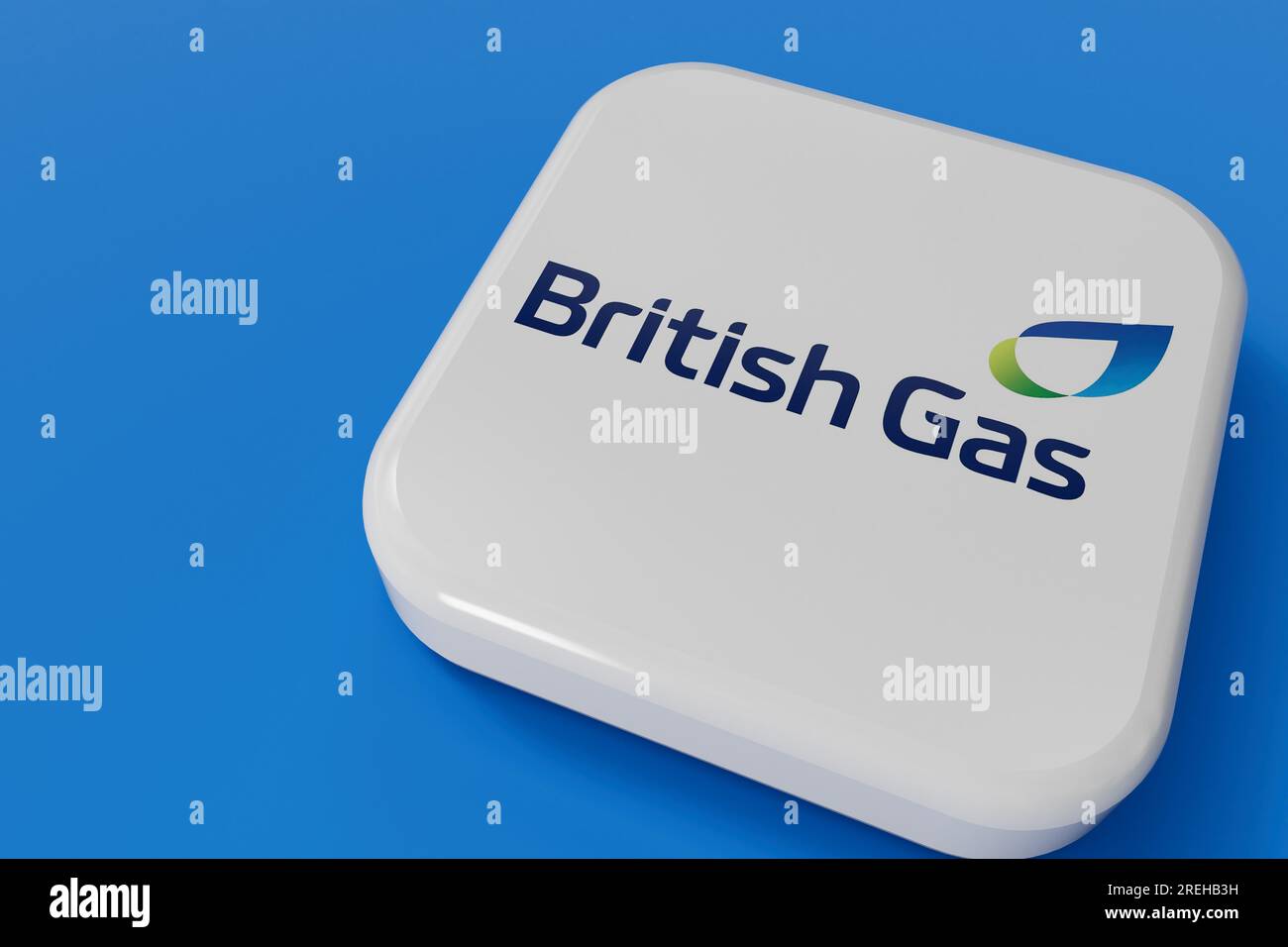 LONDON, UK - July 2023: British gas energy supplier company logo. 3D ...