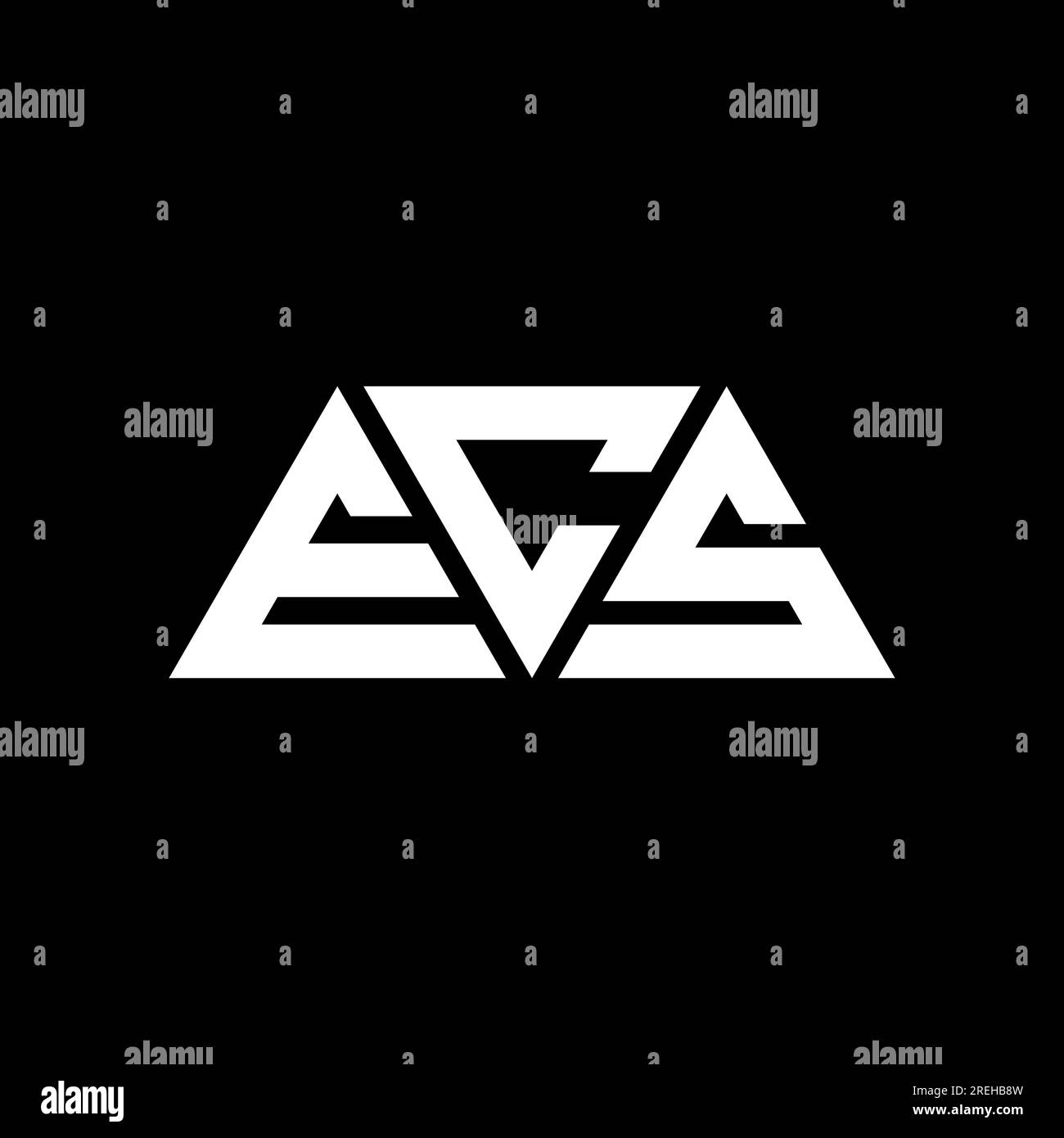 ECS triangle letter logo design with triangle shape. ECS triangle logo ...
