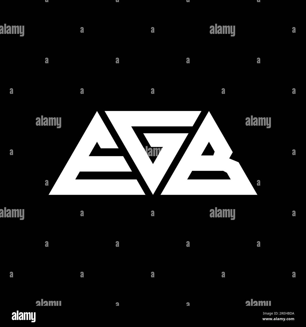 EGB triangle letter logo design with triangle shape. EGB triangle logo ...