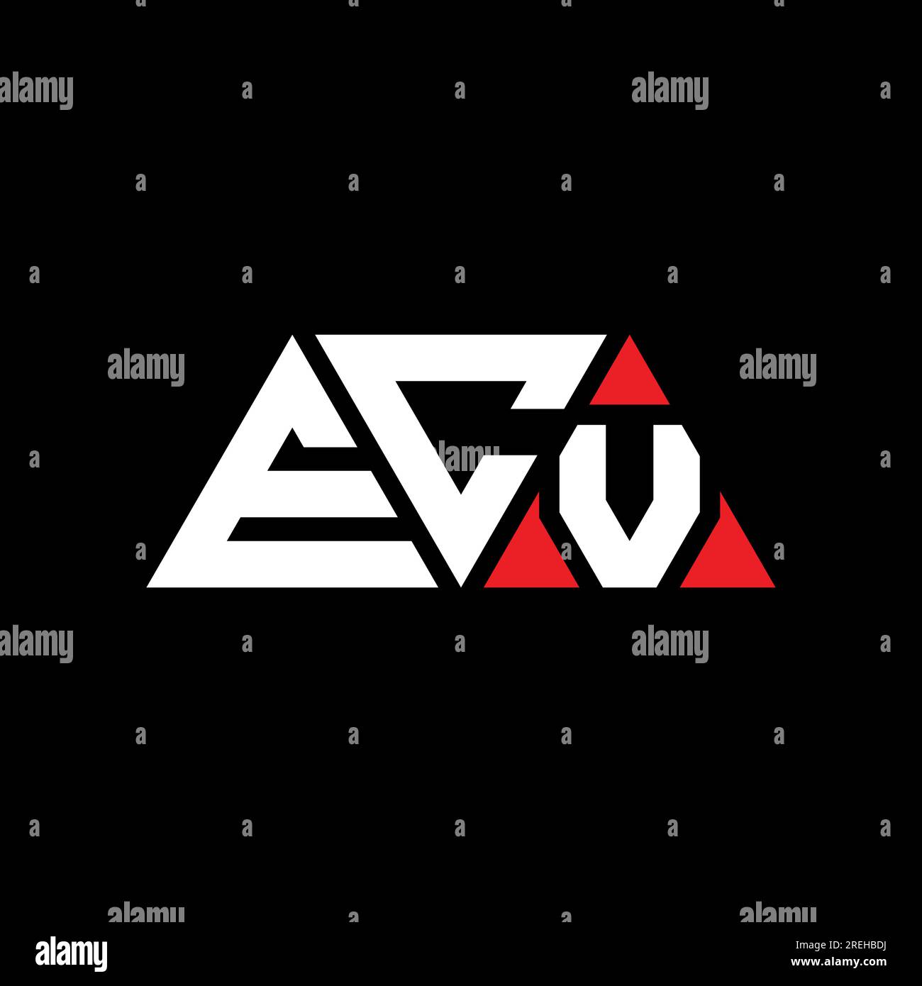 ECV triangle letter logo design with triangle shape. ECV triangle logo ...