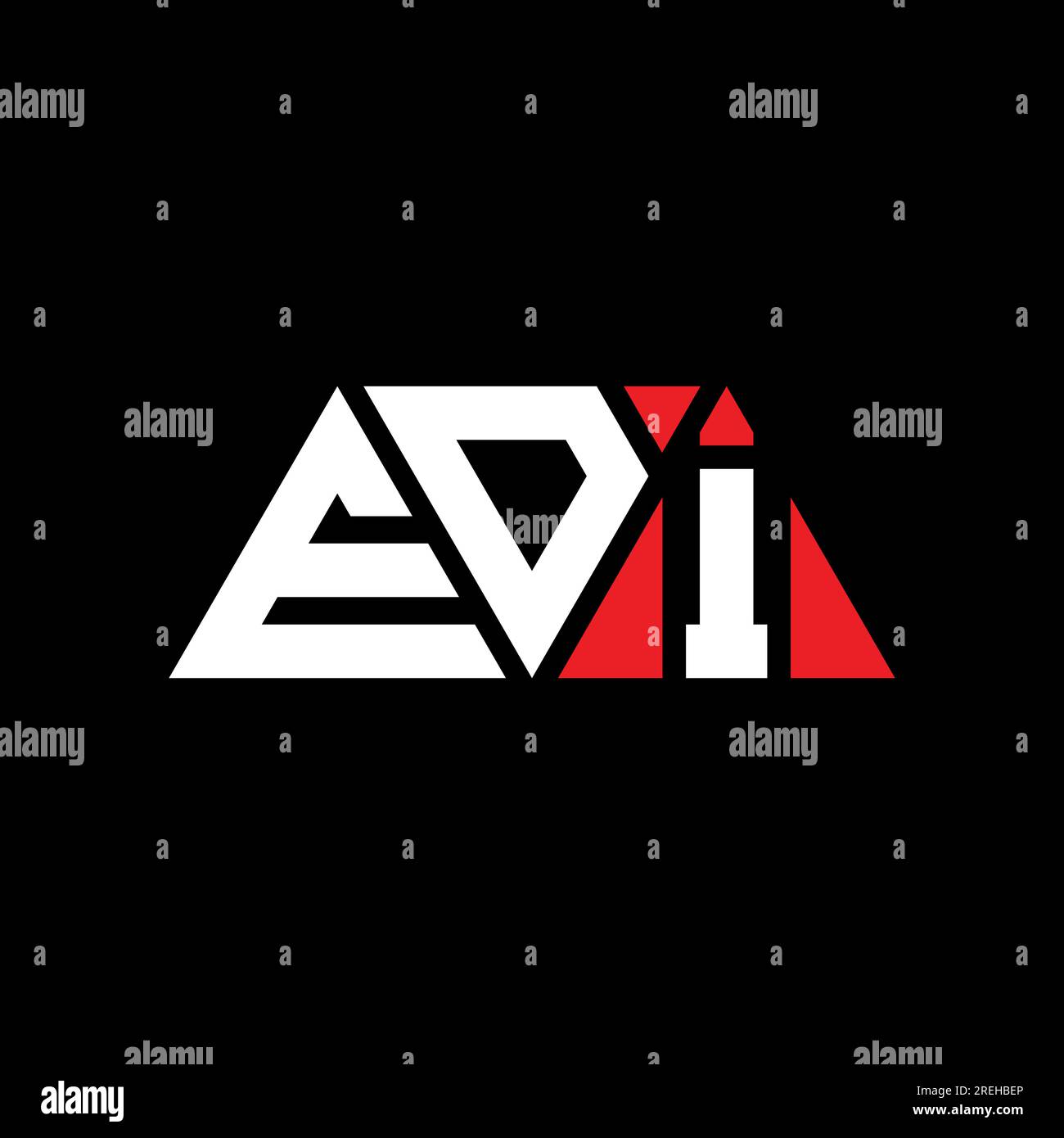 EDI triangle letter logo design with triangle shape. EDI triangle logo ...
