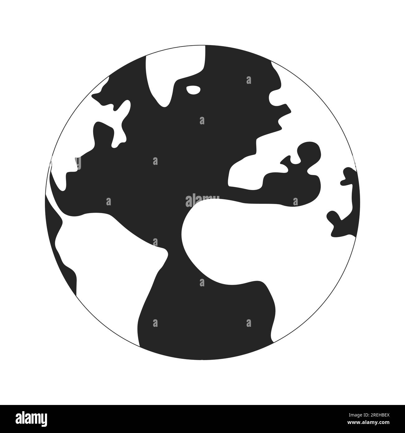 Earth Flat Monochrome Isolated Vector Object Stock Vector Image And Art