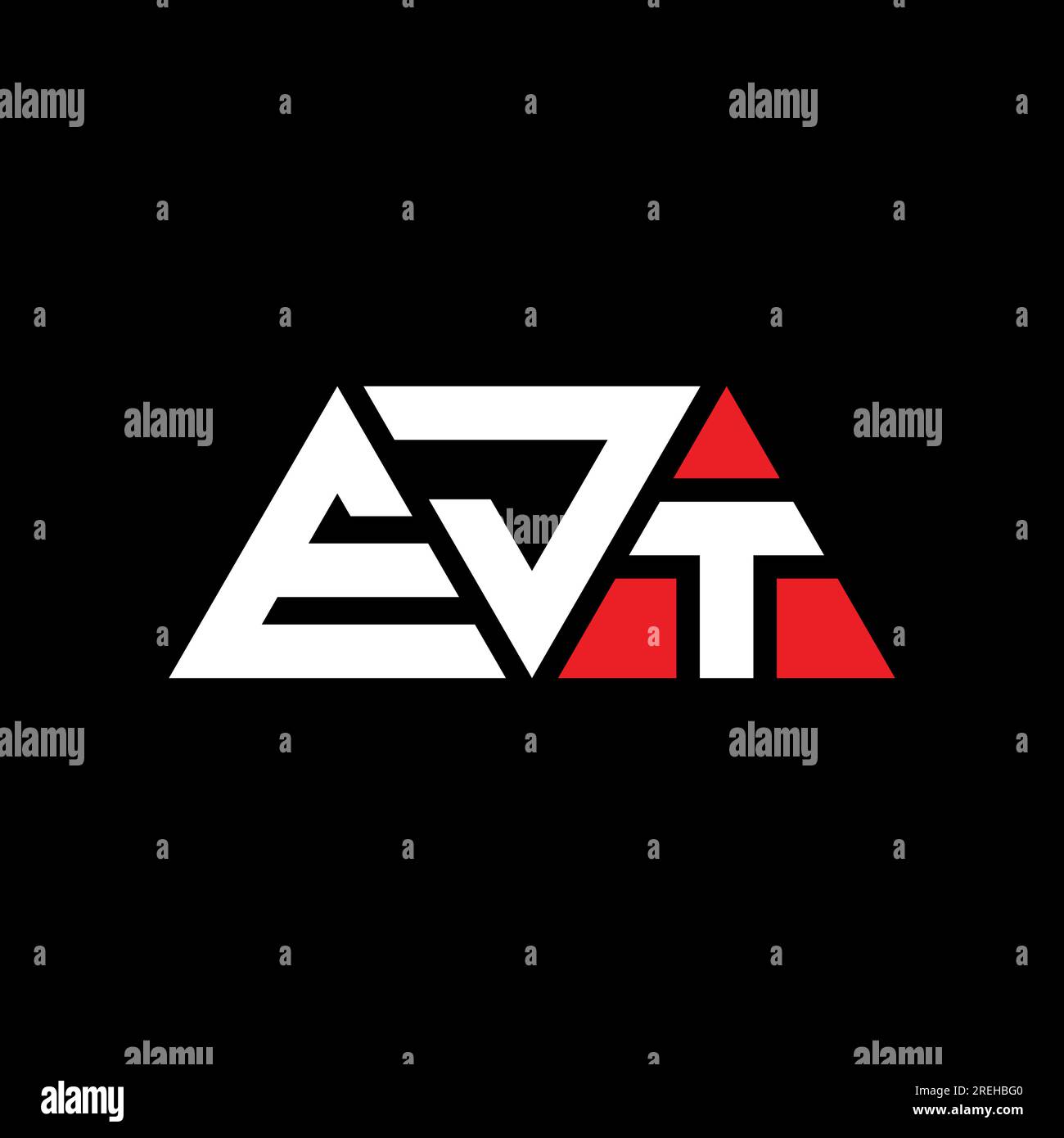 EJT triangle letter logo design with triangle shape. EJT triangle logo ...