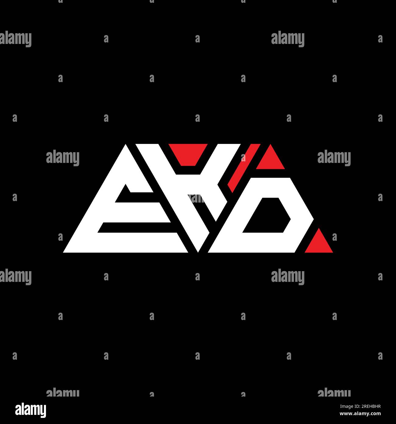 EKD triangle letter logo design with triangle shape. EKD triangle logo ...