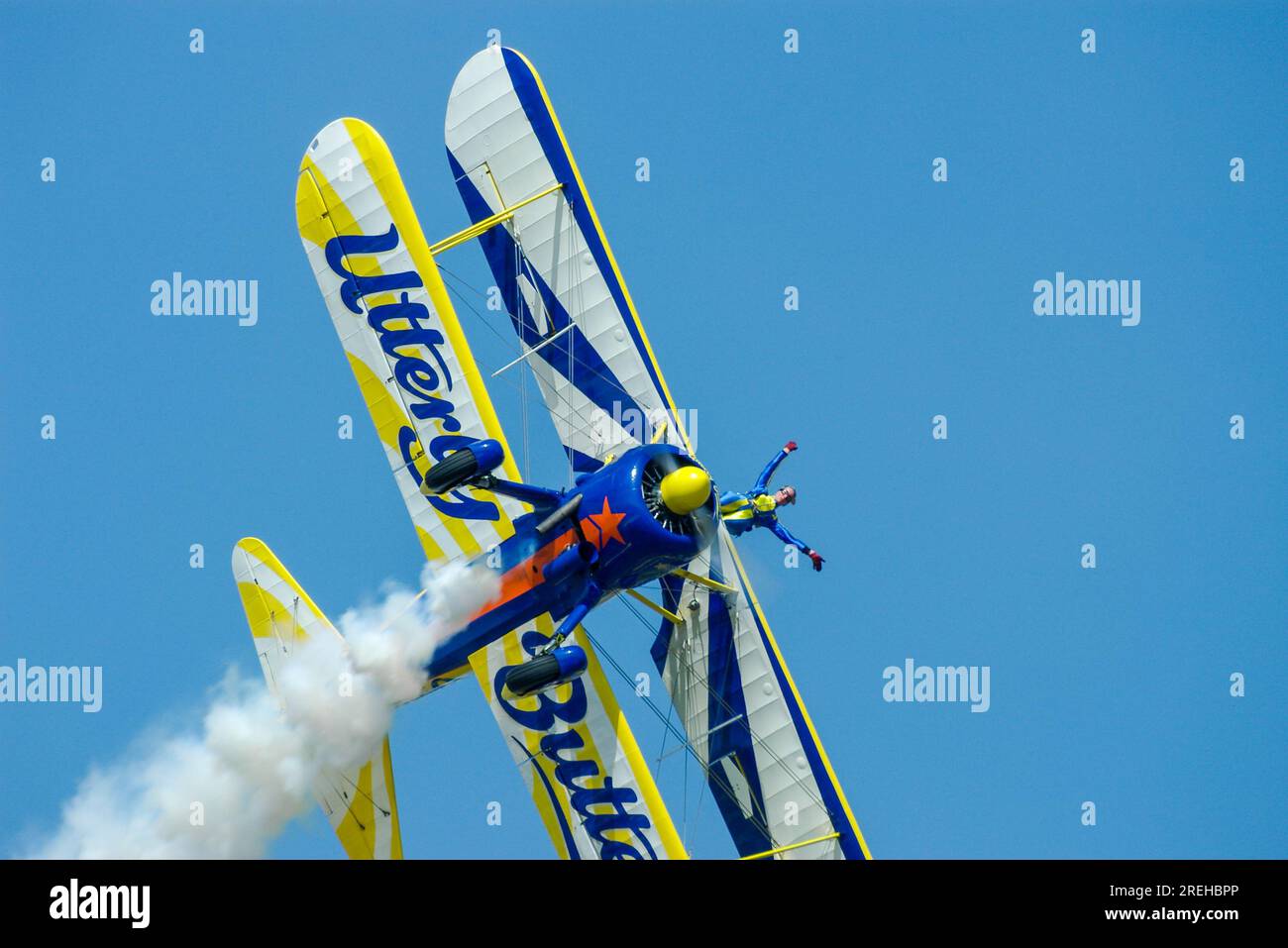 Aerosuperbatics Utterly Butterly wingwalkers display team flying at ...